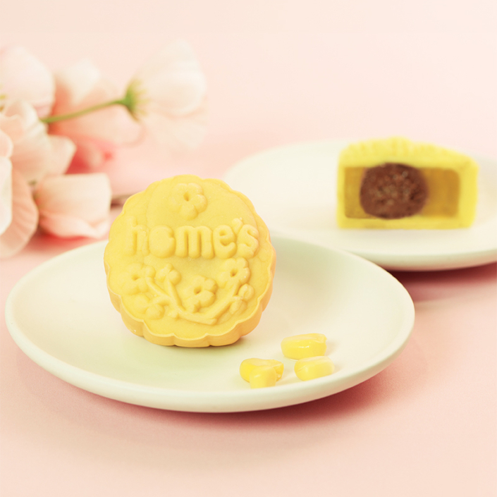 Snow Skin Golden Corn with Chocolate Truffle Mini Mooncake (Made with ...